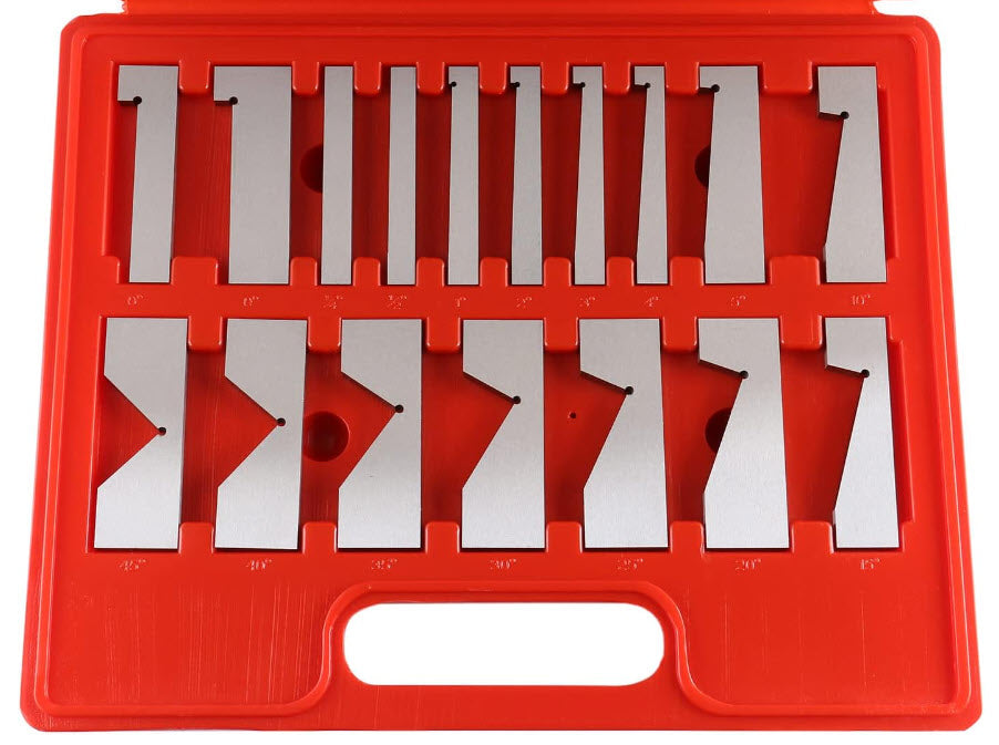 MHC 630-4275 17 Pc. Angle Block Set 1/4°, 1/2°, 1°, 2°, 3°, 4°,5°, 10°