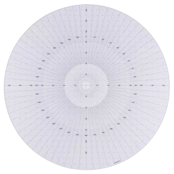 63AAA545 Protractor chart ø 250 mm Overlay chart for measuring project