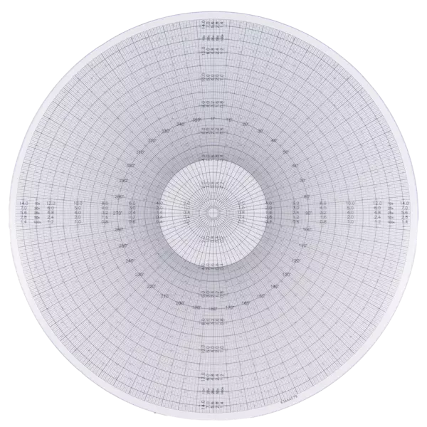 63AAA530 Radius and protractor chart ø 250 mm Overlay chart for measur