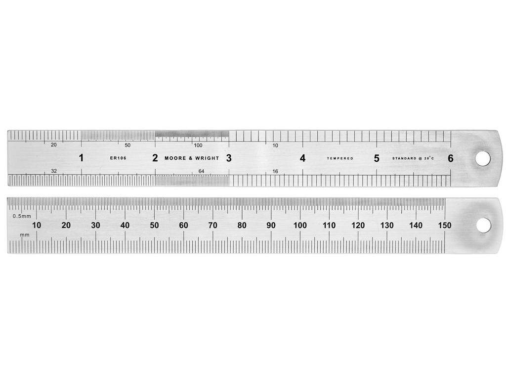 Moore & Wright Traditional Engineers Rigid Steel Rule 300mm (12") ER21