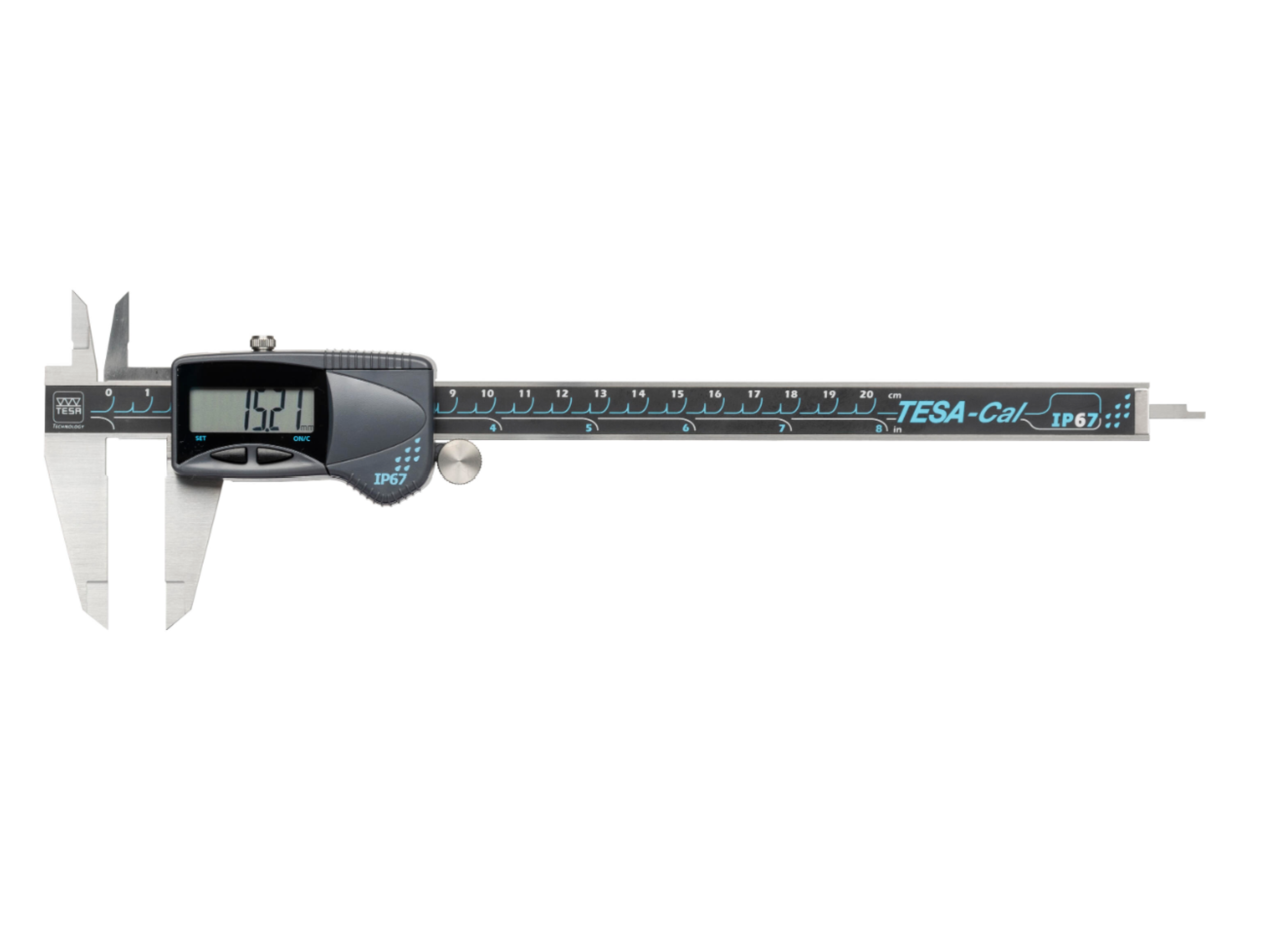 Tesa-Cal Digital Caliper 0-300mm/0-12" IP67 (Square Depth Rod & Thumb