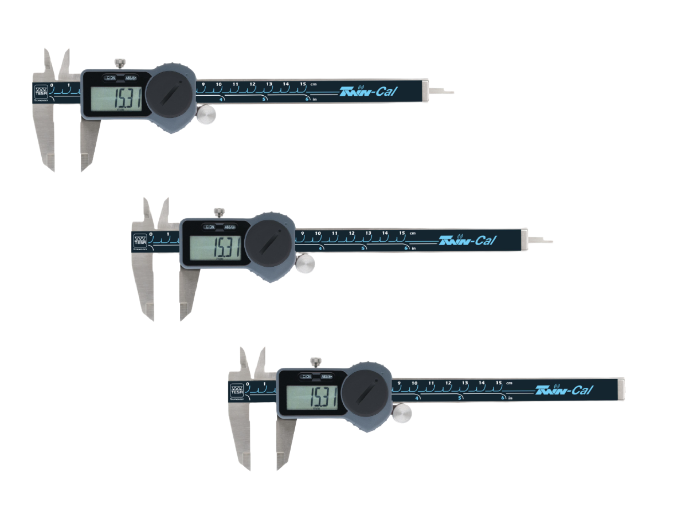 Trio-Pack of Tesa-Cal Digital Calipers 0-150mm IP67 00530140P
