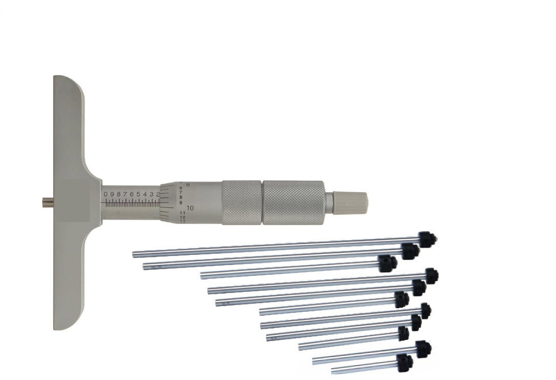 Inspec Depth Micrometer 0-300mm Base 100mm Graduation .01mm, 202-56-20